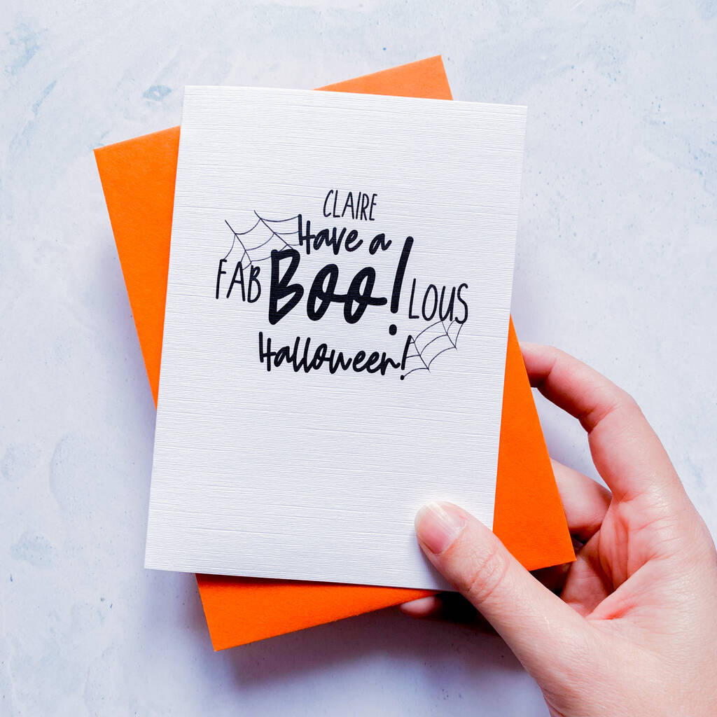 Personalised Boo Halloween Card By Ruby Wren Designs