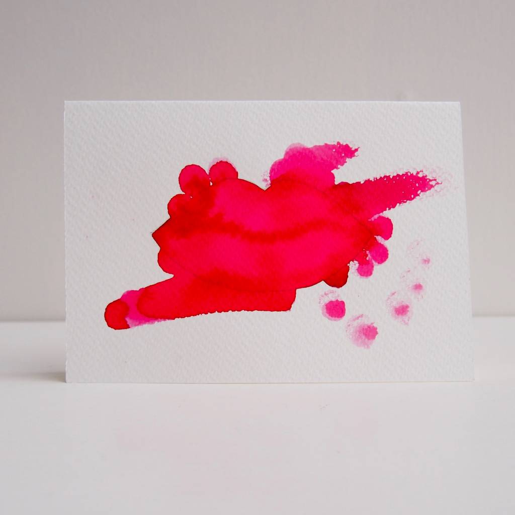 Handmade Original Watercolour Lips Valentines Love Card By Kabinshop ...