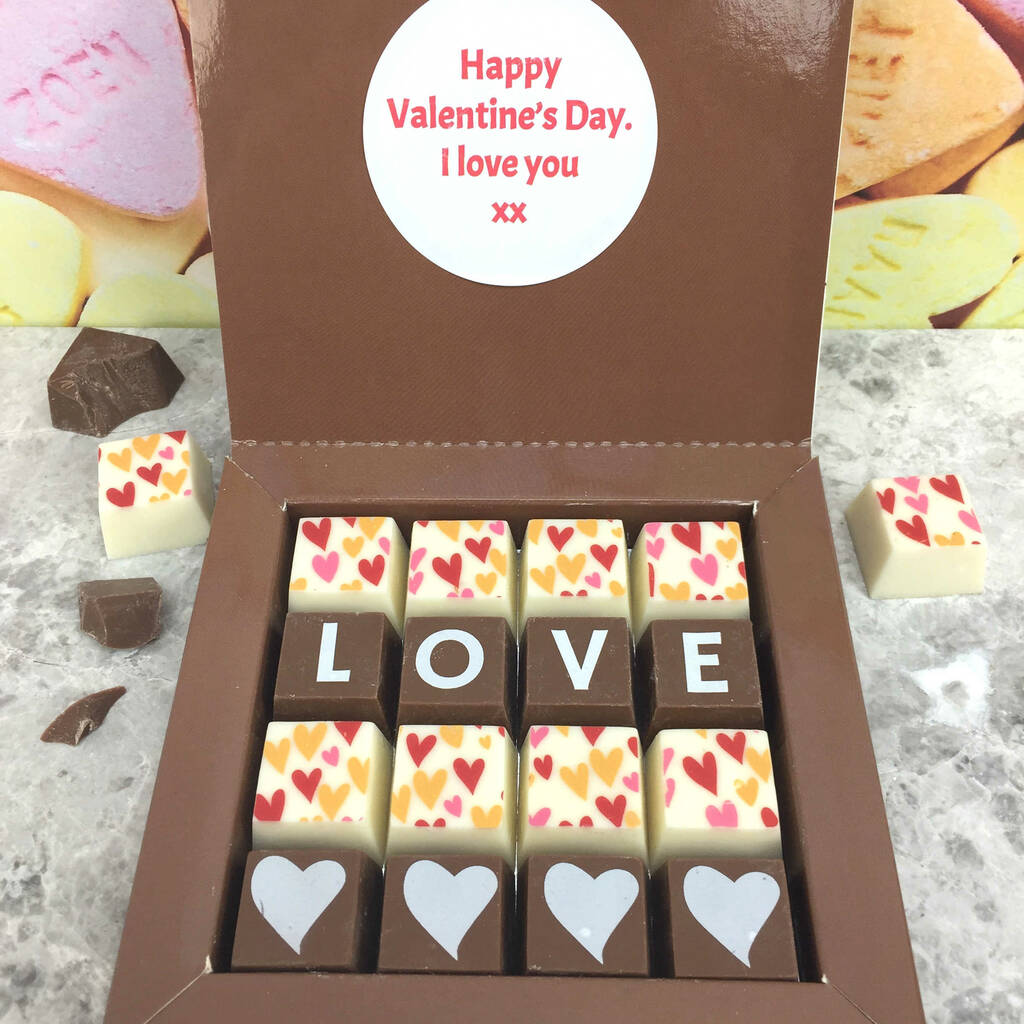 Personalised Message Love And Hearts Chocolates By Cocoapod Chocolates ...