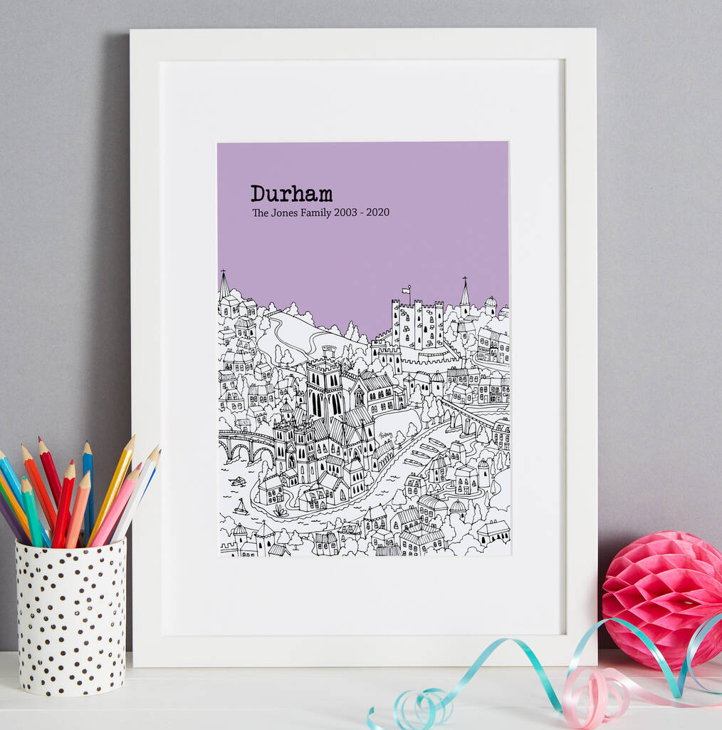 Personalised Durham Print By Tessa Galloway Illustration ...