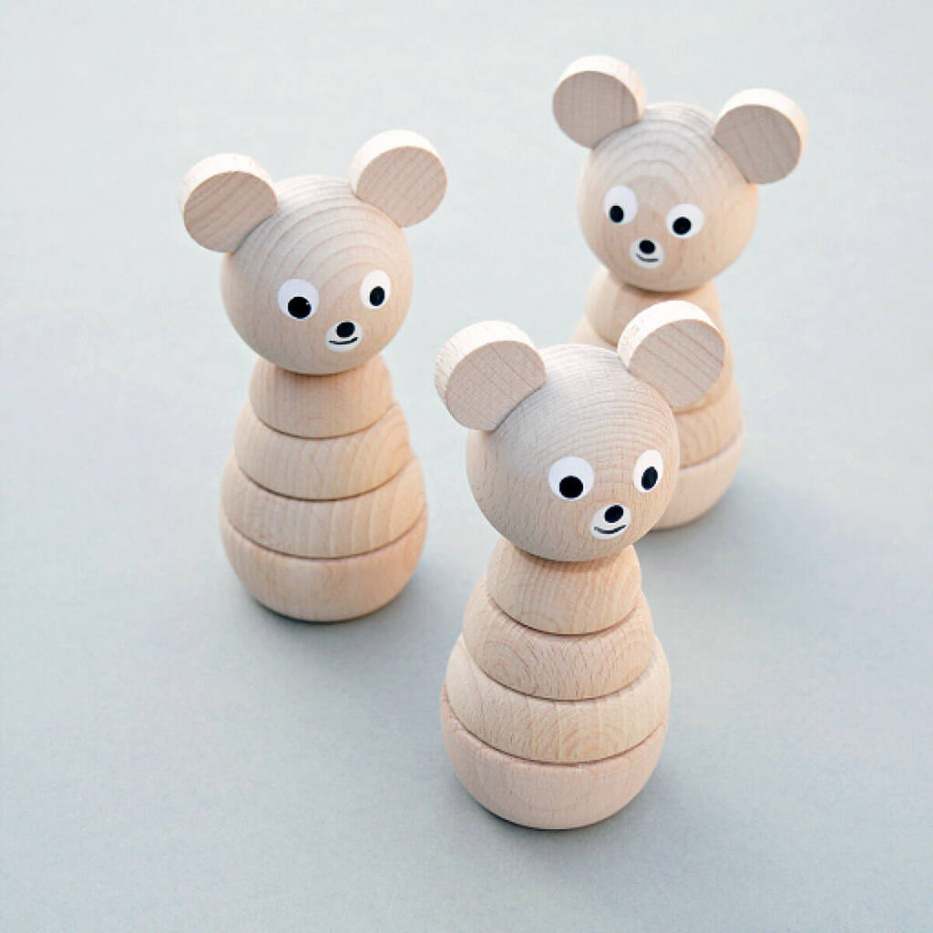 Wooden Bear Stacking Toy By Blue Brontide | notonthehighstreet.com
