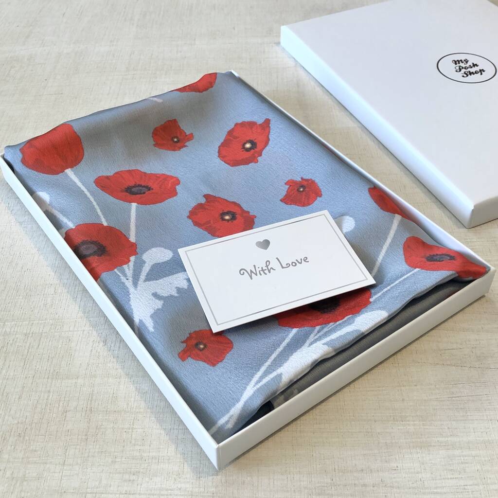 Poppy Print Silk Scarf By My Posh Shop | notonthehighstreet.com