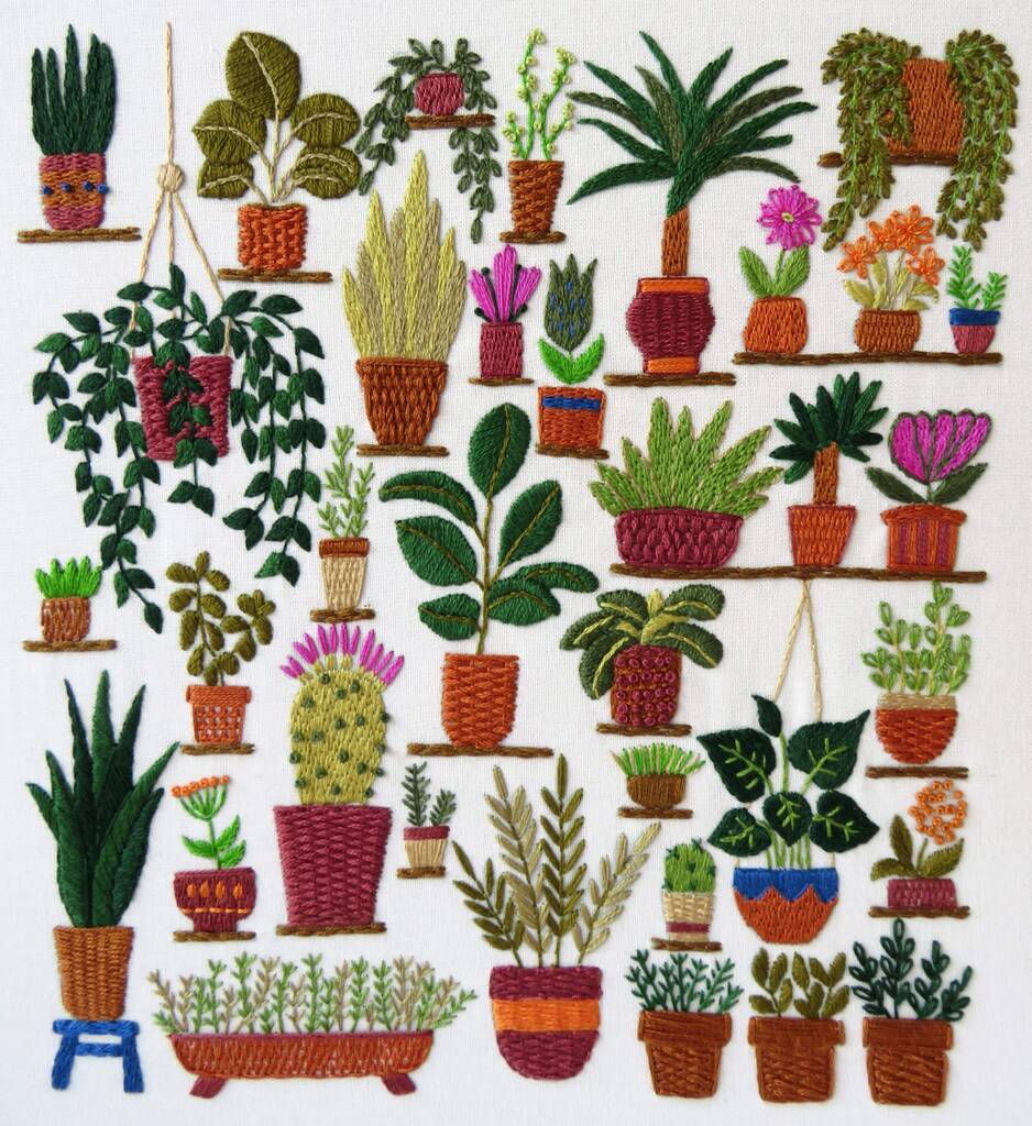 Plantopia Hand Embroidery Pdf Pattern Digital Product By Stitchdoodles