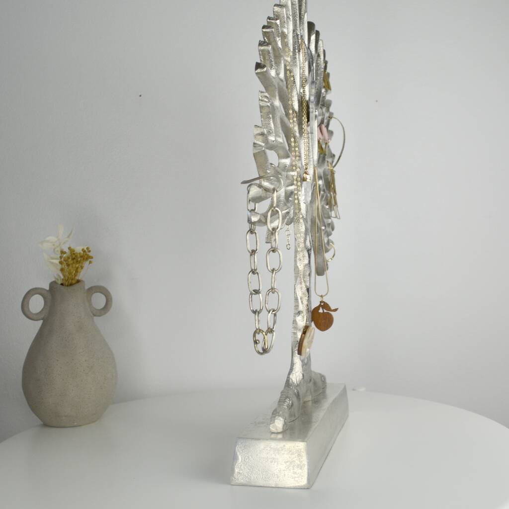 Personalised Silver On Silver Base Jewellery Tree By Not a Jewellery Box