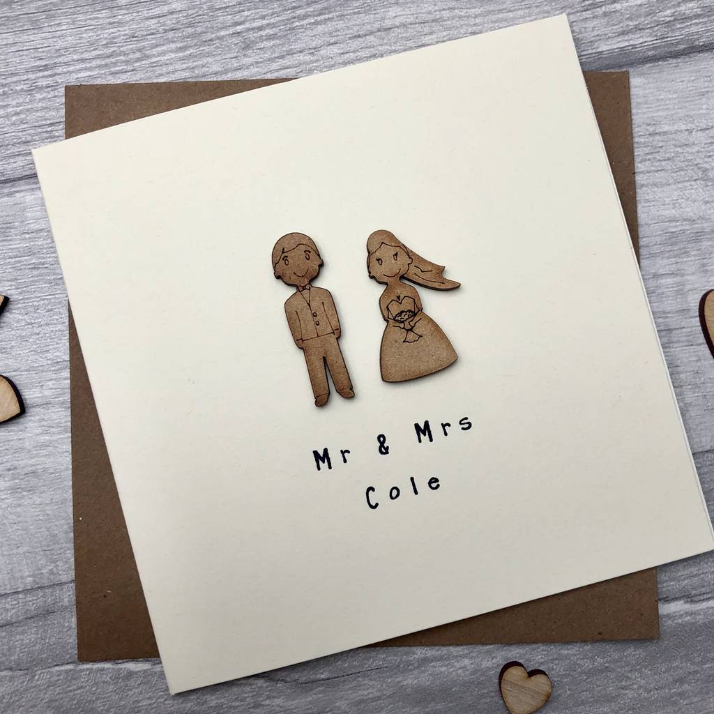 Personalised Wooden Token Wedding Card By Alphabet Bespoke Creations ...