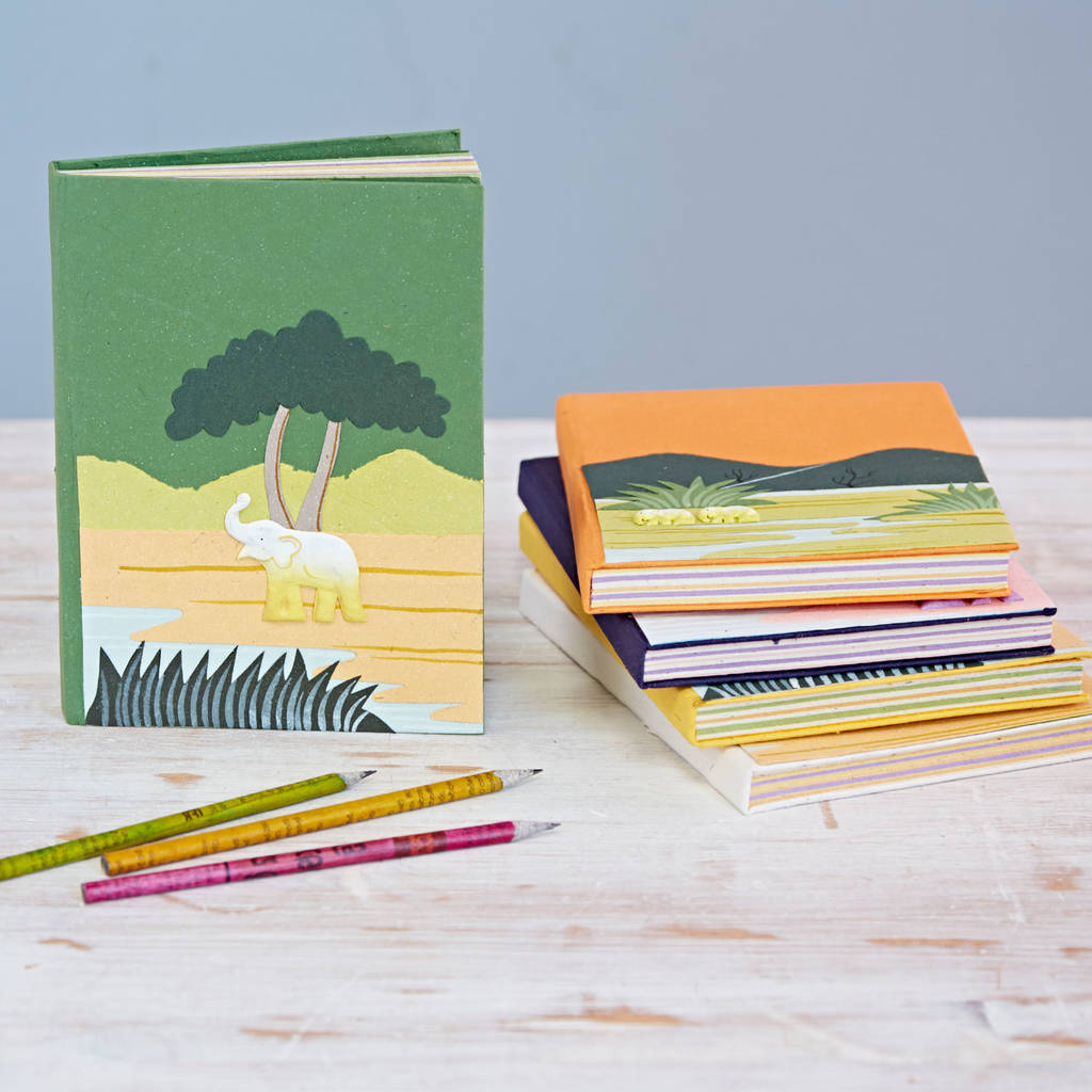 Handmade Large Colourful Elephant Dung Notebook By Paper High