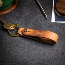 'austin' Personalised Leather Loop Keyring By Man Gun Bear ...