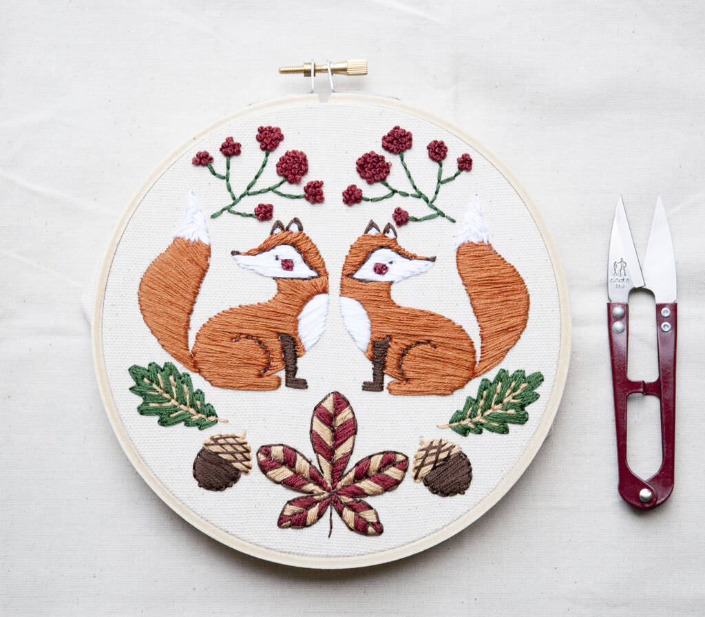 Beginner Fox Embroidery Diy Kit By The Modern Crafter ...