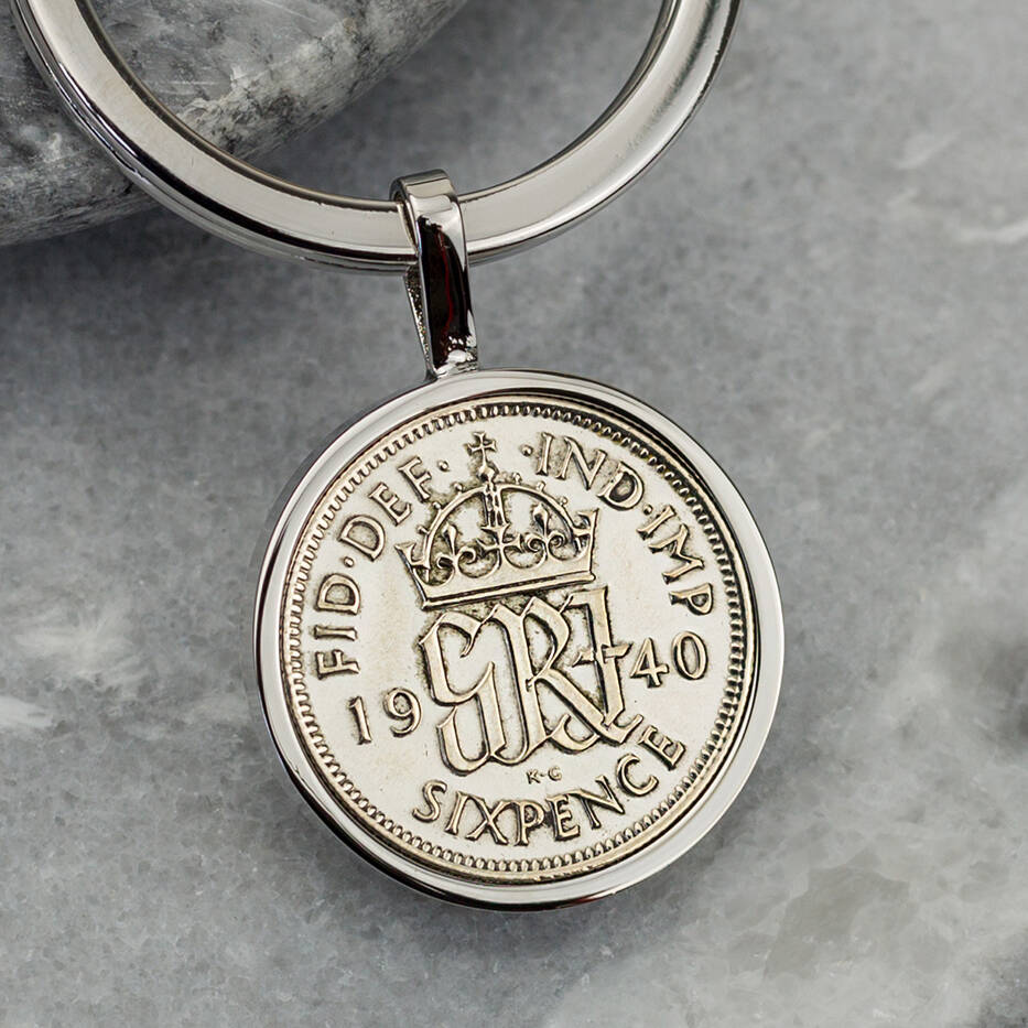 70th Birthday 1951 Sixpence Coin Keyring By Ellie Ellie ...