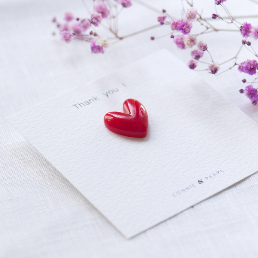 Vivid Red Love Heart Pin On Giftcard By Grace & Valour ...