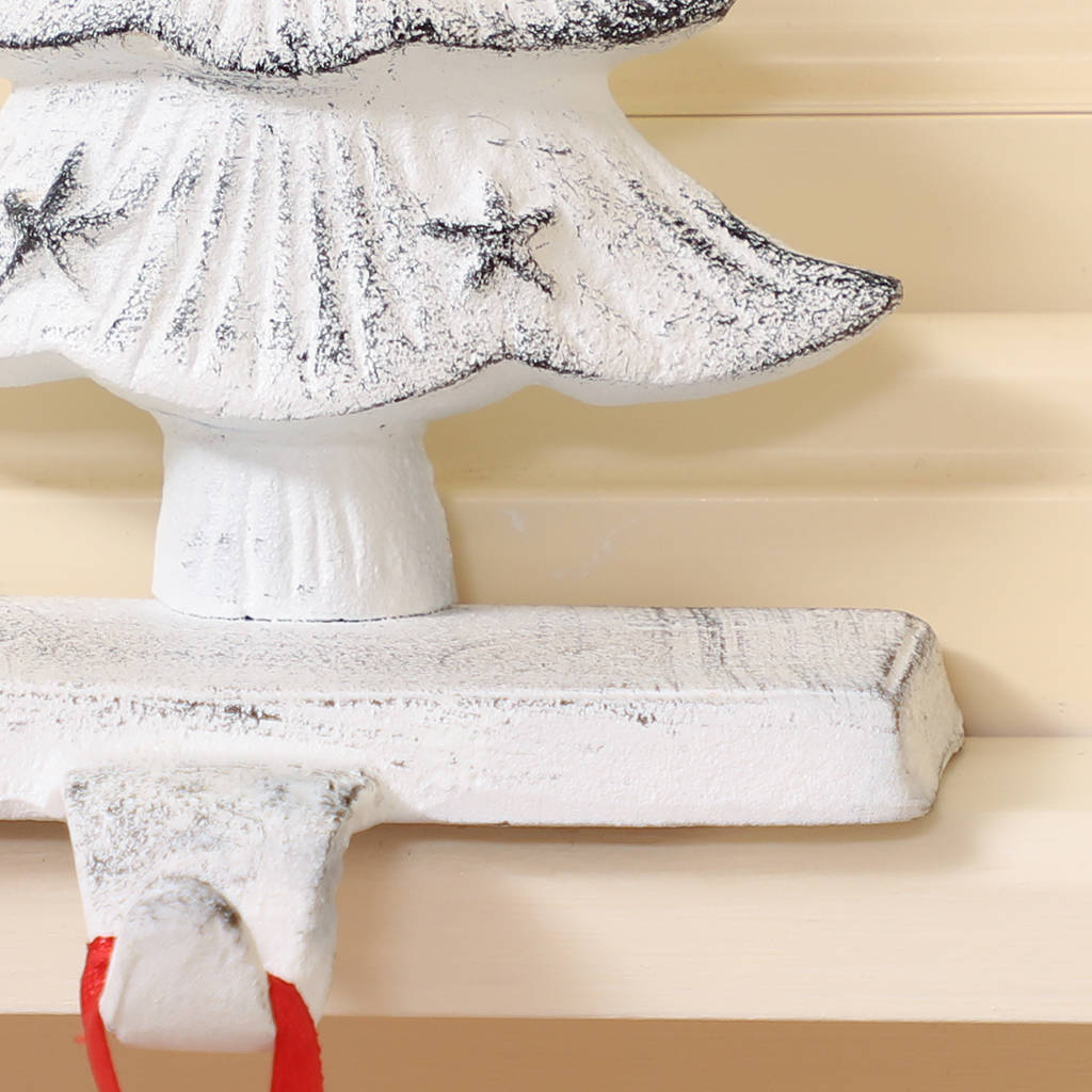 Snow Dusted White Tree Stocking Hanger By Dibor | notonthehighstreet.com