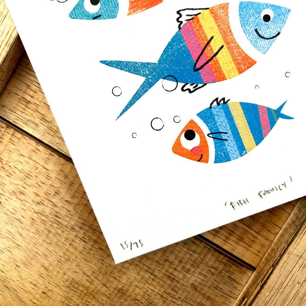Contemporary Fish Family Art Print By Naomi and James Jones