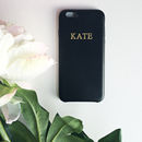 Black Faux Leather Personalised Embossed Phone Case By Rianna Phillips ...