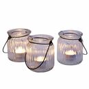 Ribbed Glass Hanging Tea Light Holder Set Of Three By The Danes ...