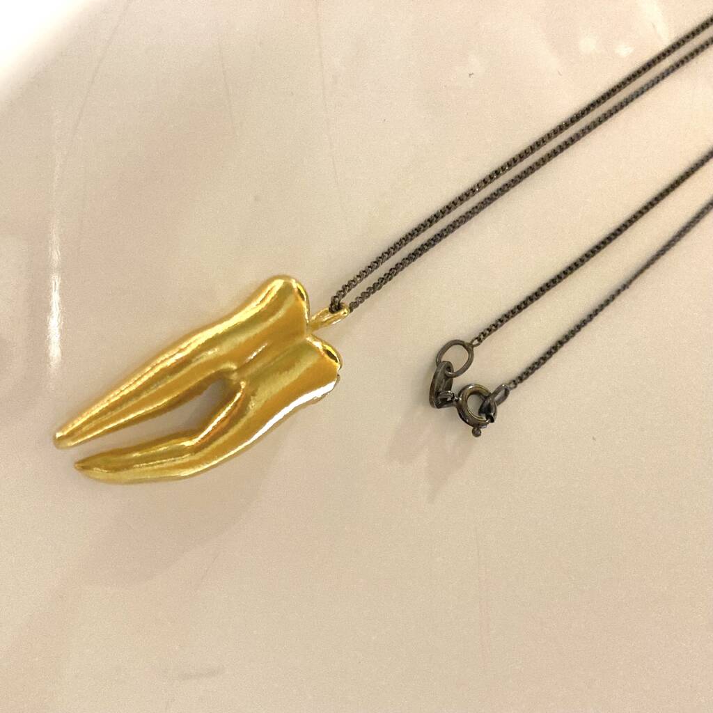 Contrast Gold Tooth Pendant By Love Corrin Jewellery