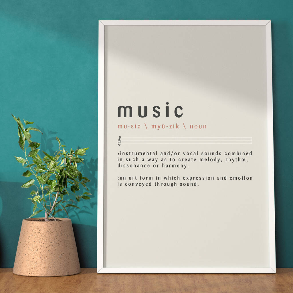 Music Definition Print | Minimalist Music Poster By Thirty Forest ...