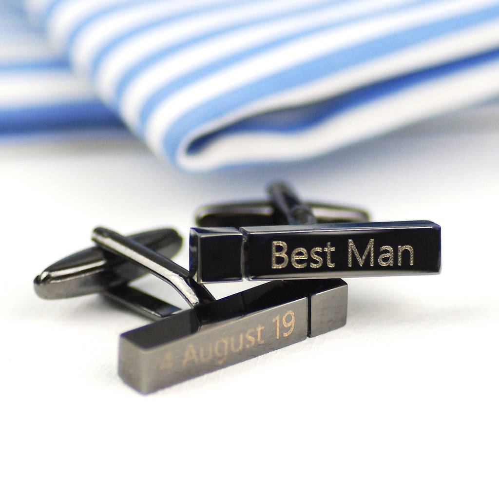 personalised engraved silver bar cufflinks by penelopetom ...