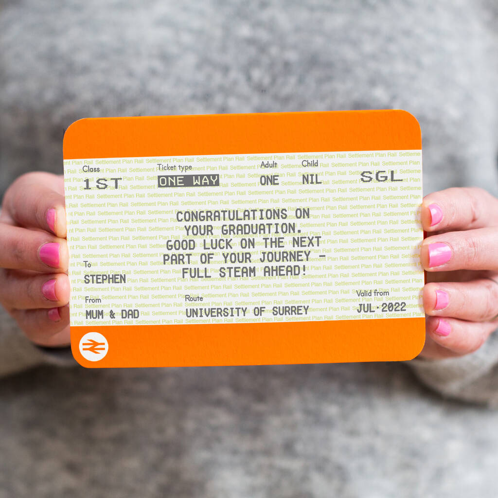 Personalised Train Ticket Graduation Card By Of Life & Lemons ...