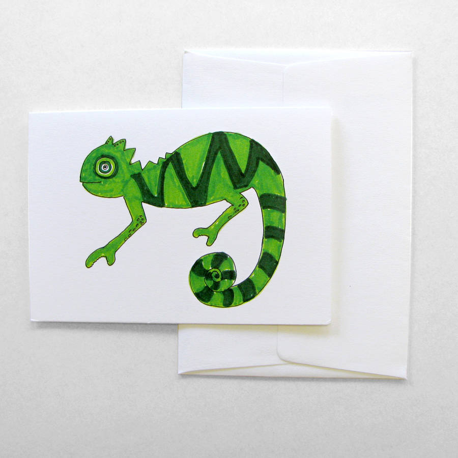 clever chameleon greeting card by kethi copeland | notonthehighstreet.com