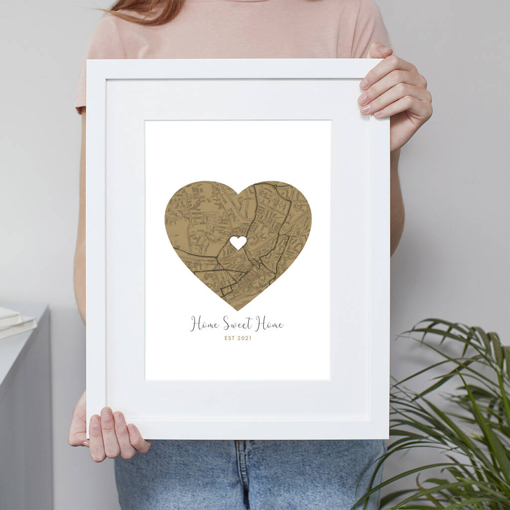 Home Is Where The Heart Is Personalised Map Print By Over & Over ...