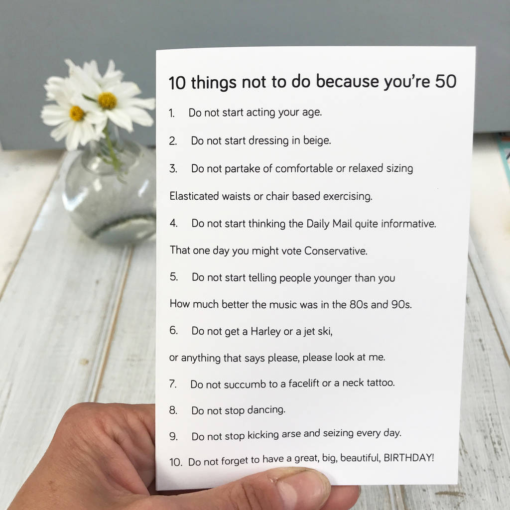 Funny 50th Birthday Poem Card By Helena Tyce Designs Funny 50th Birthday Poem Card By Helena Tyce Designs