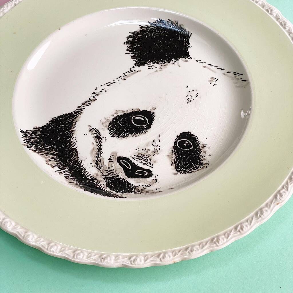 Panda Bear Vintage Plate Wall Decor By by Clare plates