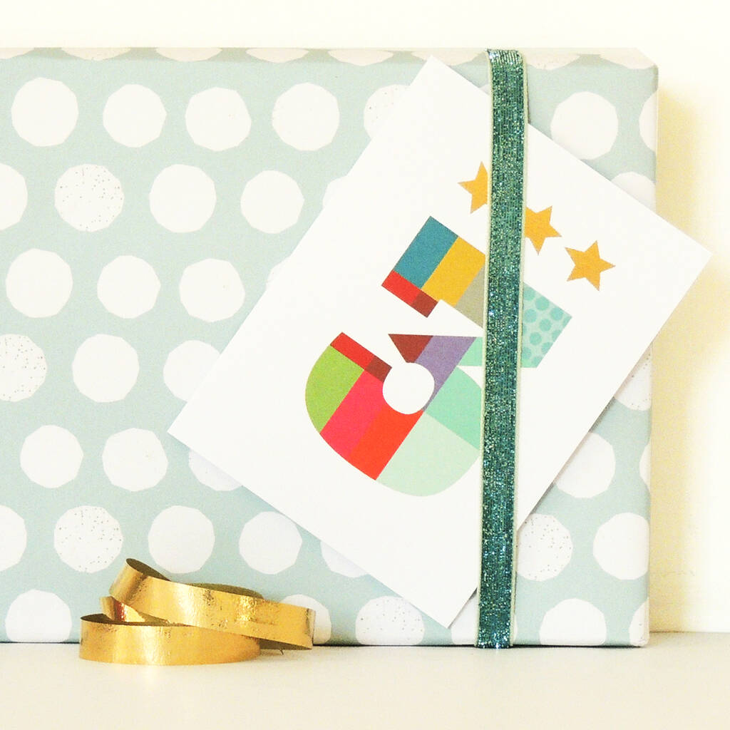 Mini Gold Star Number Three Card By Kali Stileman Publishing ...