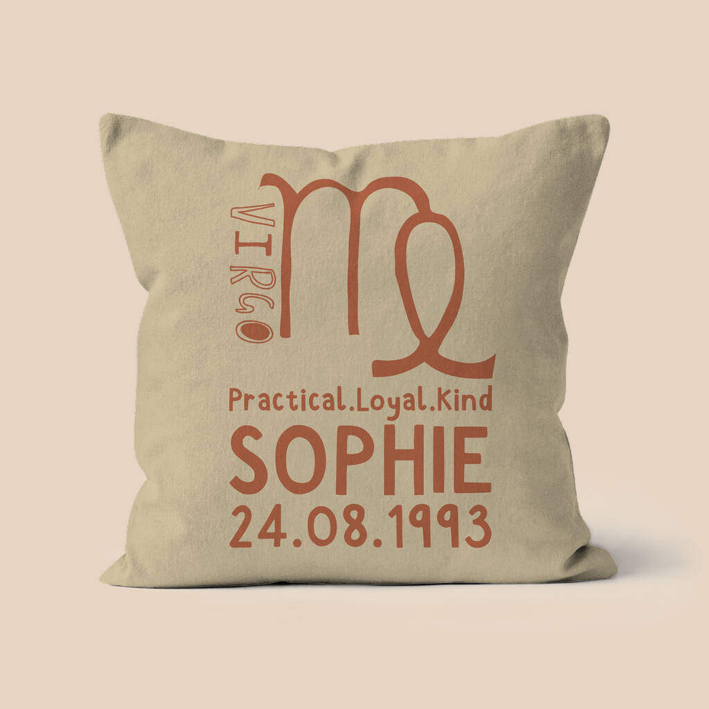 Personalised Virgo Zodiac Star Sign Cushion By Tillie Mint Loves