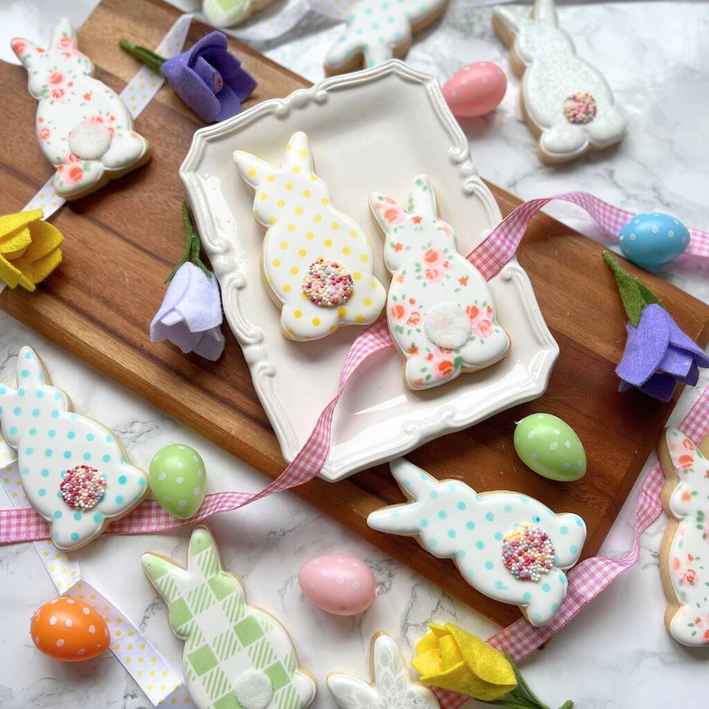 Cute Cotton Tail Bunny Biscuits For Your Easter Basket By Piping Good ...