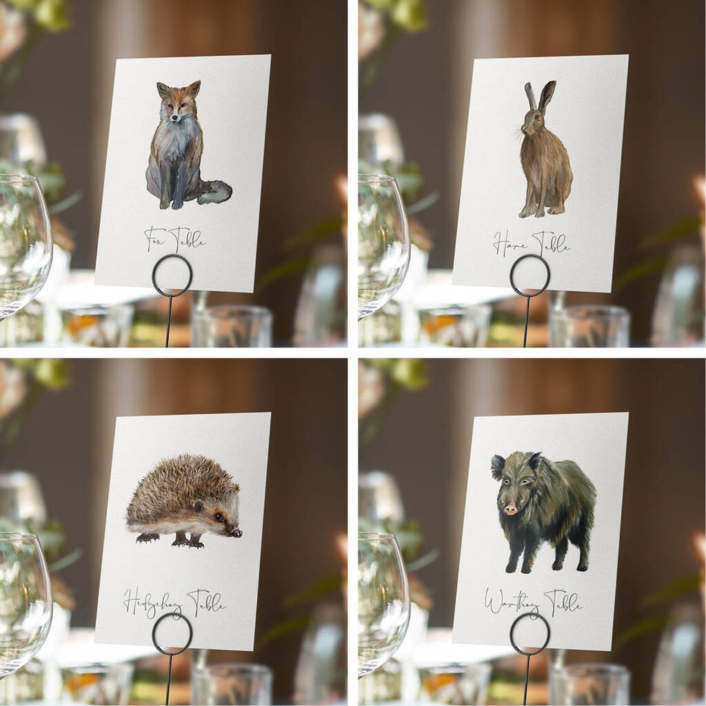 Forest Animals Table Name Cards By Paper Willow | notonthehighstreet.com