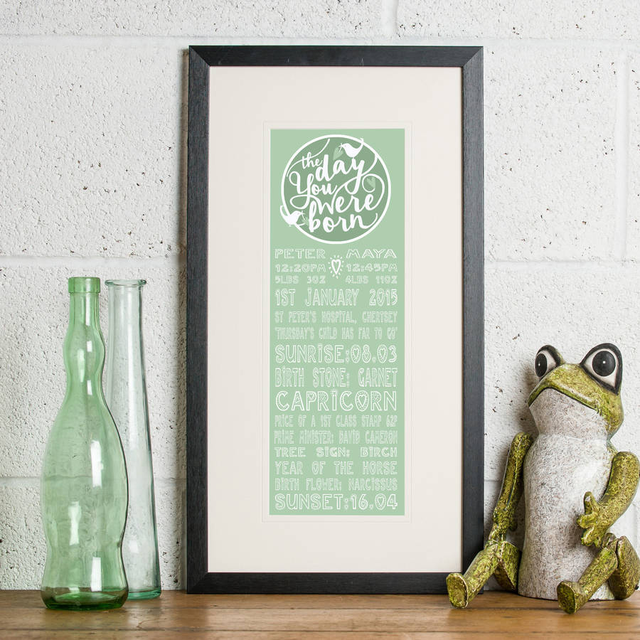 Twins The Day You Were Born Personalised Print By FromLucy Co 