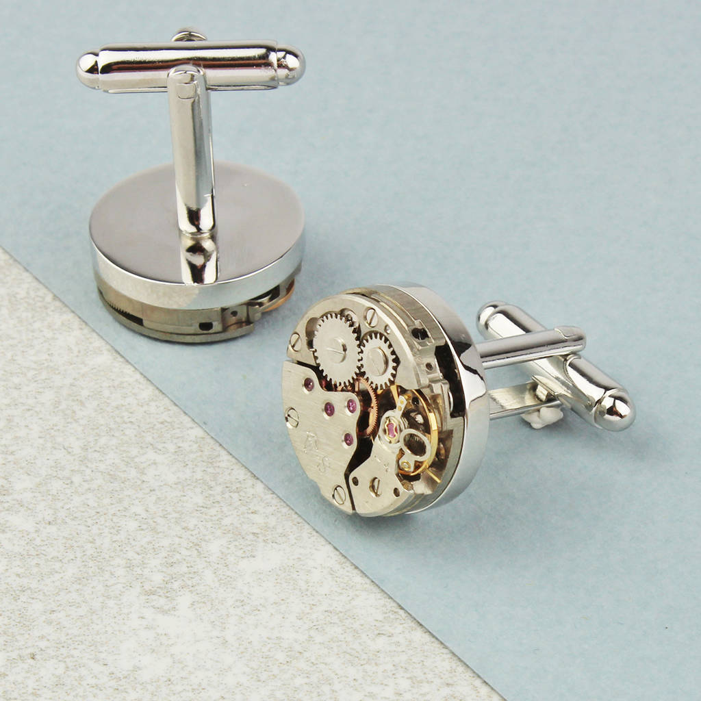 personalised vintage watch movement cufflinks by charlie boots ...