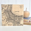 personalised heart location map print on wood by northern logic ...
