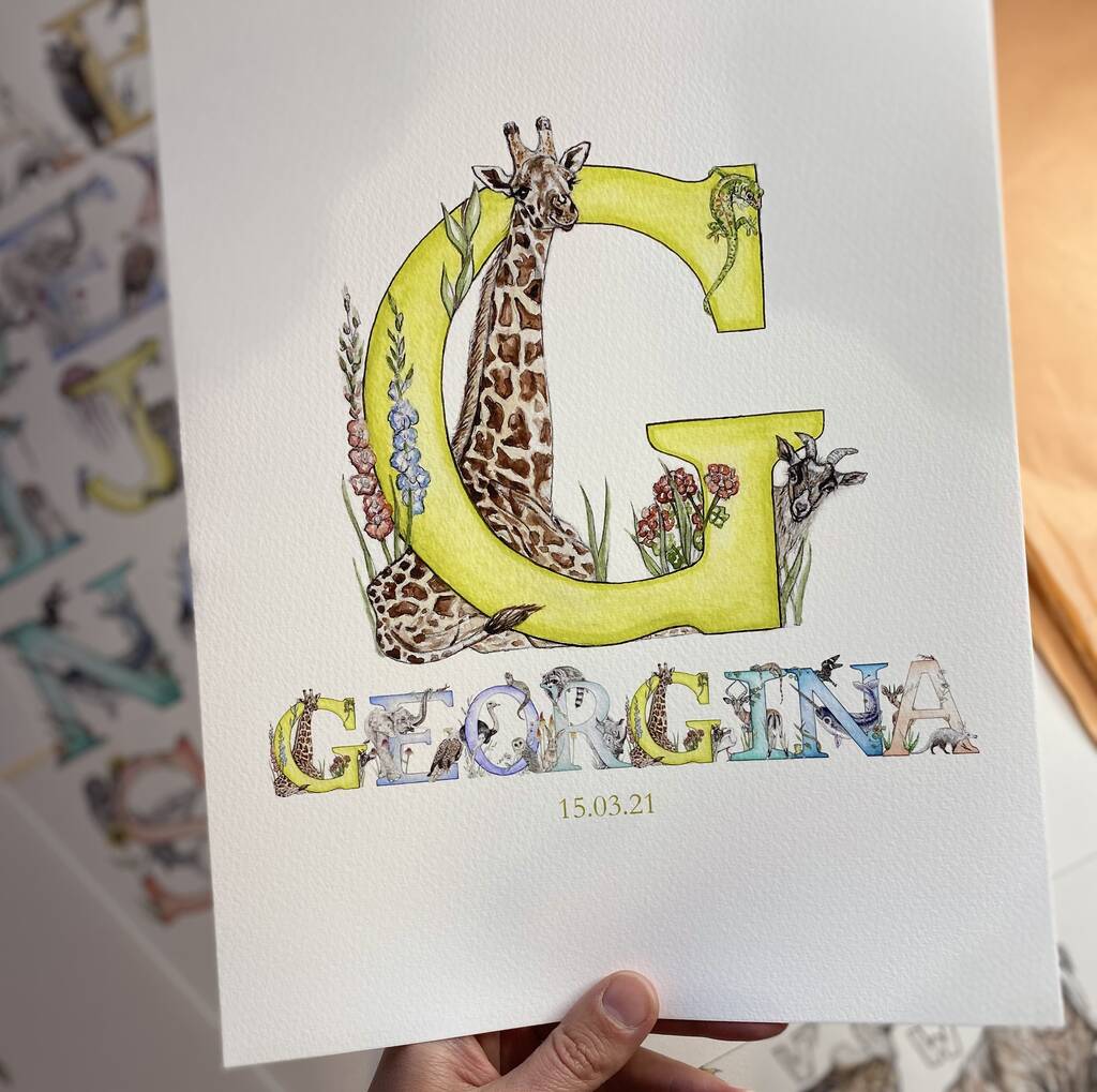 Personalised Fine Art Giclée Letter Print By Kathryn Pow Art ...
