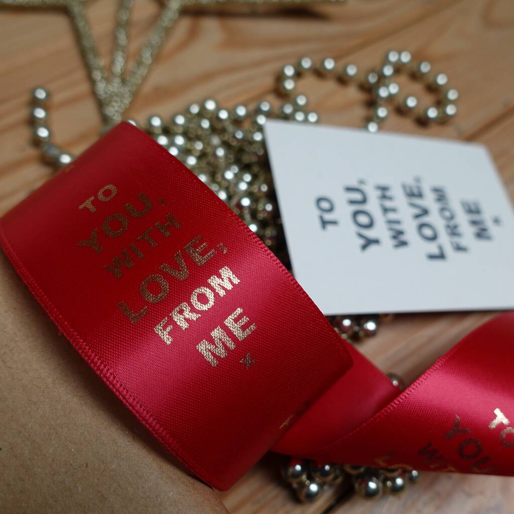 Red 'Love' Ribbon By Yellow Green Blue | notonthehighstreet.com