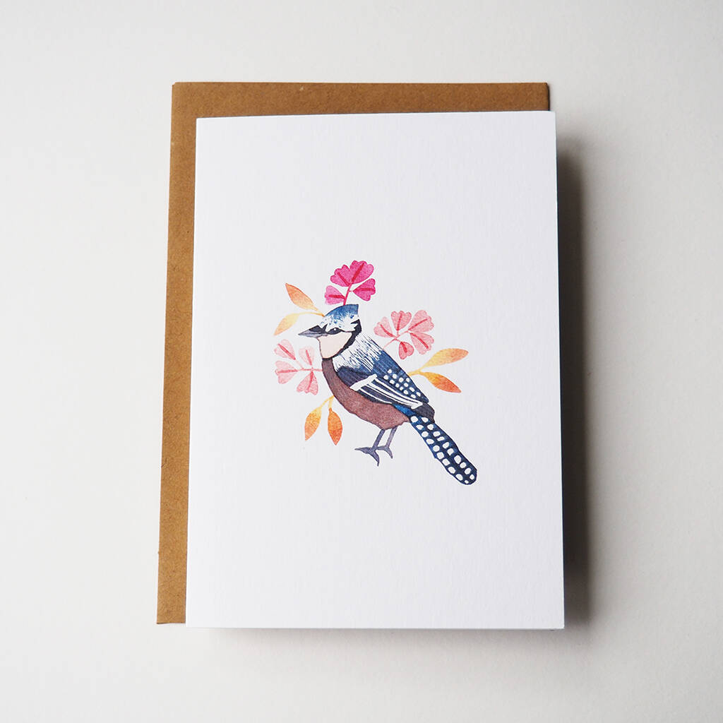 J Is For Jay Card By Connie Warboys Illustration | notonthehighstreet.com