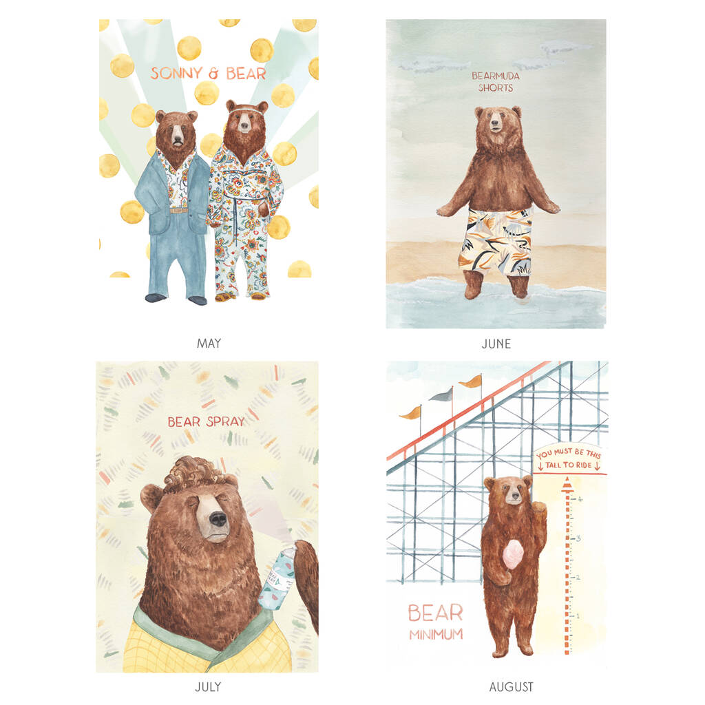 2020 Bear Wall Calendar Sale By Mister Peebles | notonthehighstreet.com