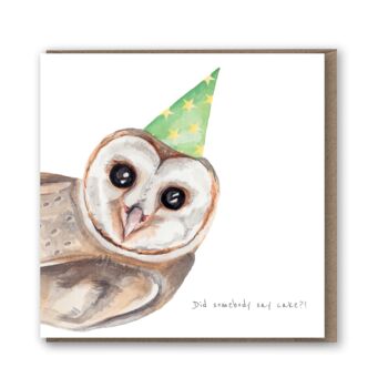 Owl With Party Hat Birthday Card By lil wabbit | notonthehighstreet.com