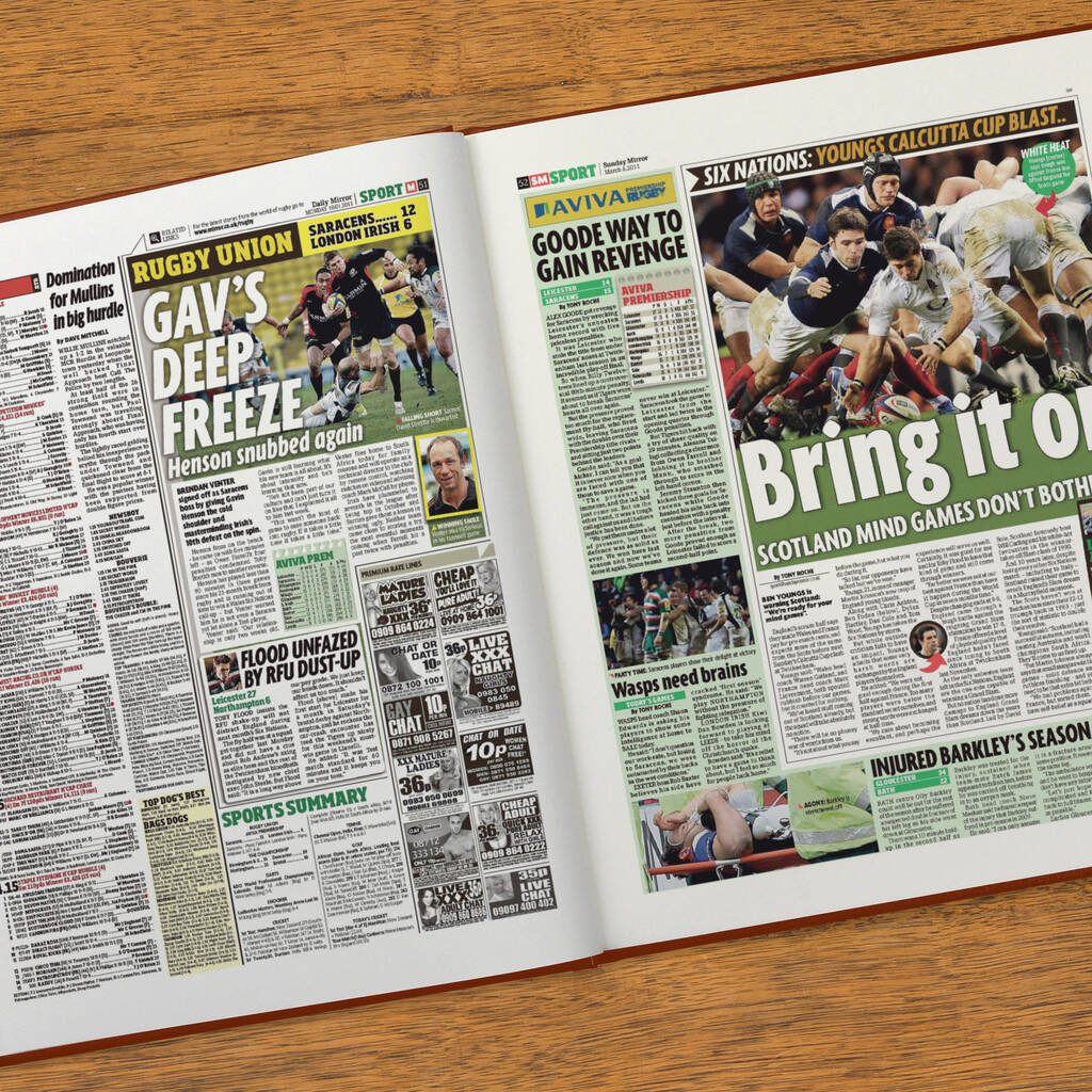 Saracens Personalised Rugby Newspaper Book By Historic Newspapers ...