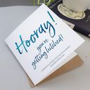 Engagement Wedding Card | Hooray You're Getting Hitched By Rich Little ...