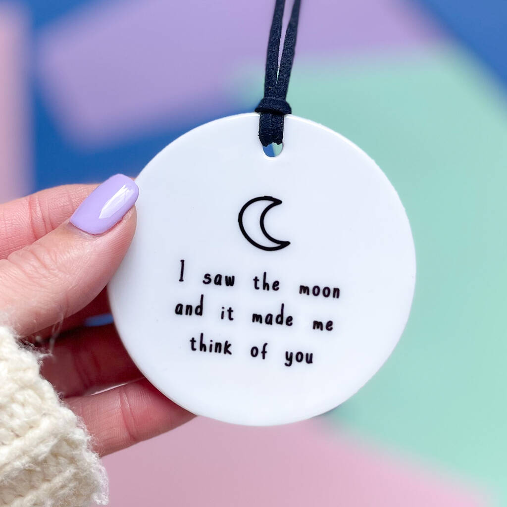 Moon Personalised Hanging Disc By by Molly&Izzie