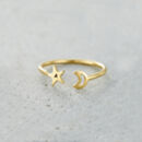 Personalised Moon And Star Open Ring By Posh Totty Designs ...