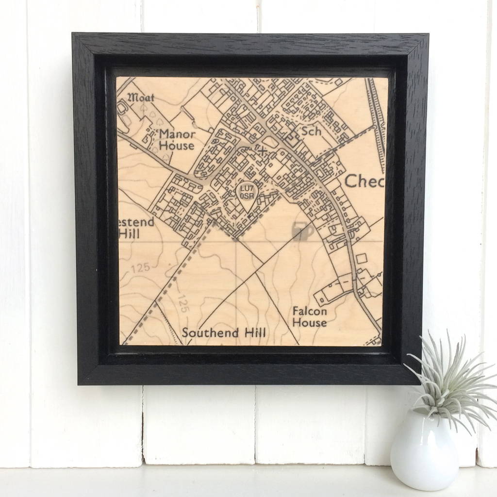 new home postcode map print on wood by northern logic ...