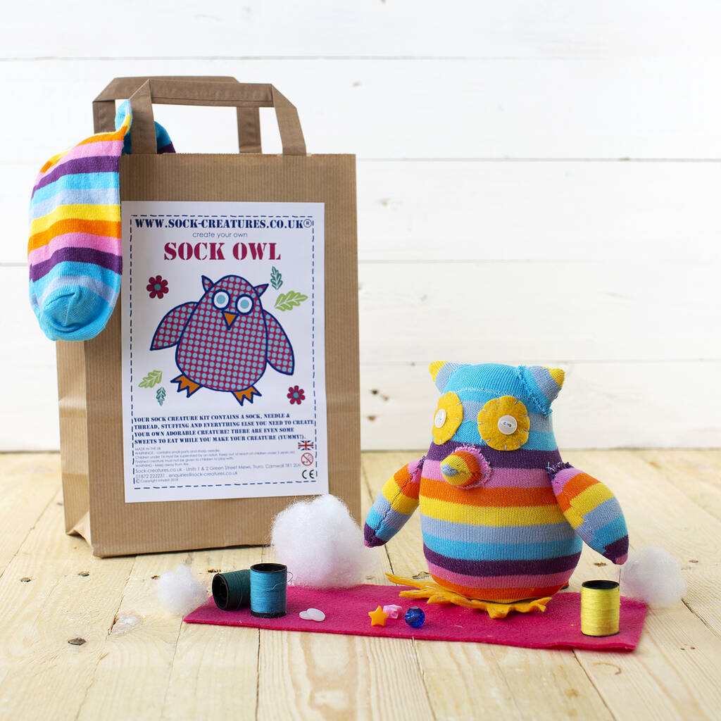 Sock Owl Craft Kit By Sock Creatures | notonthehighstreet.com