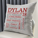 Personalised 18th Birthday Word Art Cushion By A Type Of Design ...