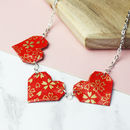 Hearts Origami Necklace By The Origami Boutique | notonthehighstreet.com