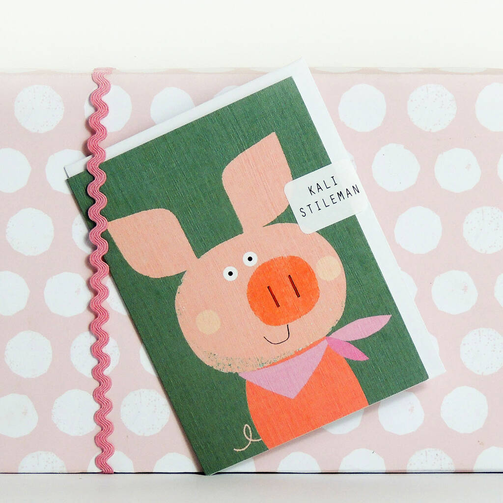 Mini Piglet Greetings Card By Kali Stileman Publishing
