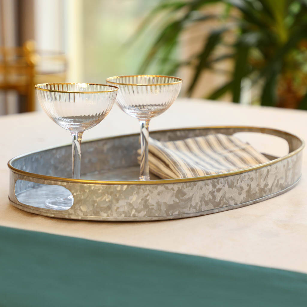 Galvanised Barware Drinks Serving Tray By Dibor | notonthehighstreet.com