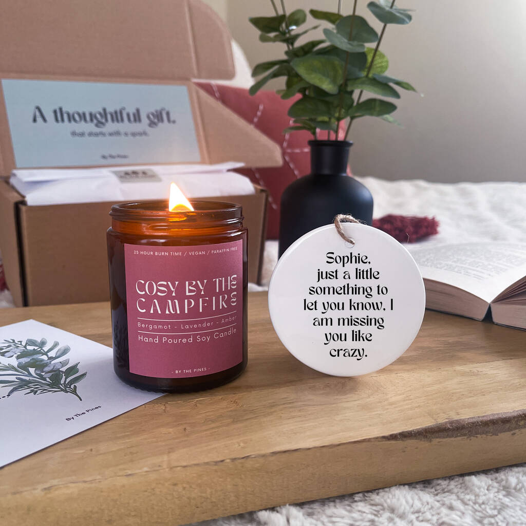 Personalised Missing You Candle Gift Set By By The Pines
