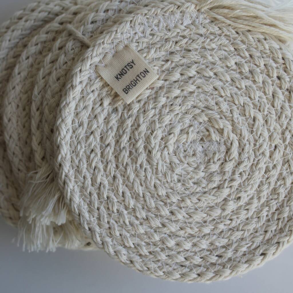 Pure White Cotton Rope Coaster By Knotsy Brighton | notonthehighstreet.com